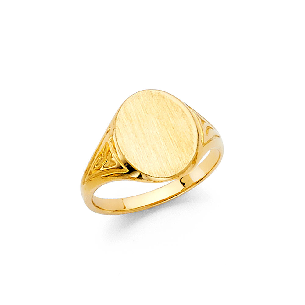 14K Yellow Gold Children’s Oval Signet Design Ring – OroKing
